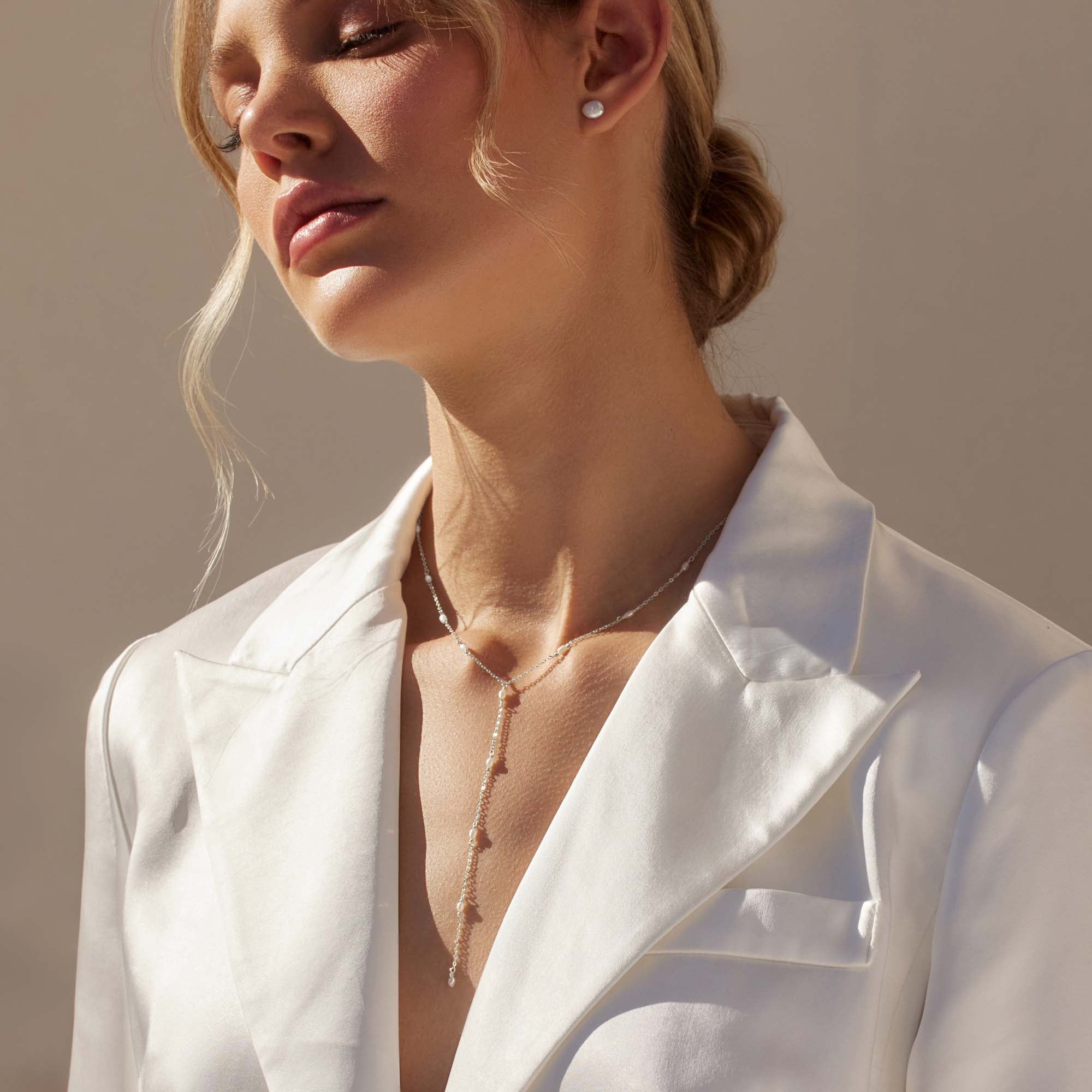Mara Keshi Pearl Studs - Silver – Saint Valentine Jewellery